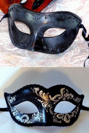Black Couples Venetian Masks - Masquerade Masks Australia
